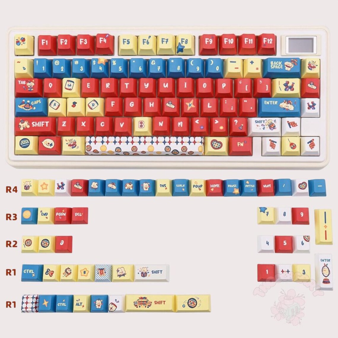 Carnival Circus Keycap Set, Dye-sub Keycaps, Cherry Profile Keycaps ...