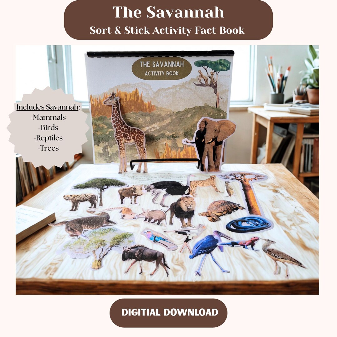 Safari Animal Grassland Habitat Savannah Biome Science Printable Busy ...