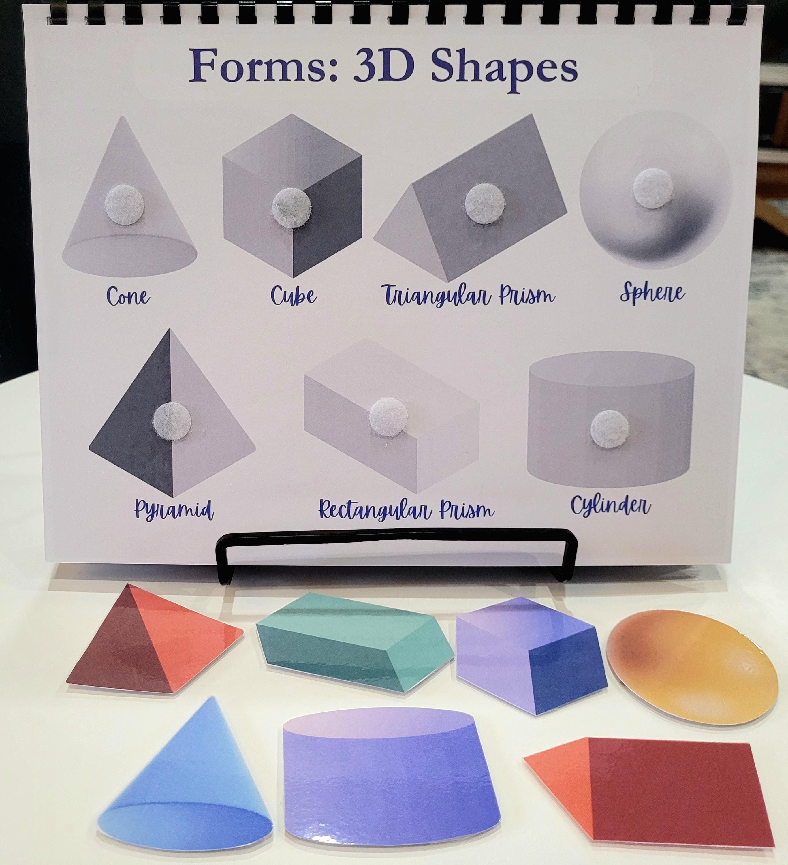 3D Shapes Math, 3D Shape Matching Busy Book, Preschool Math Shape Sort ...