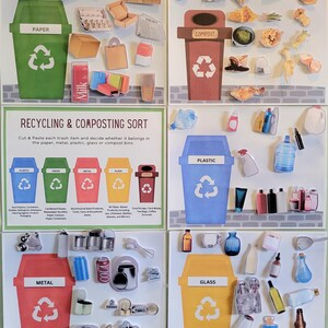 Recycling Trash Activity, Compost Trash Garbage Sort, Earth Day ...