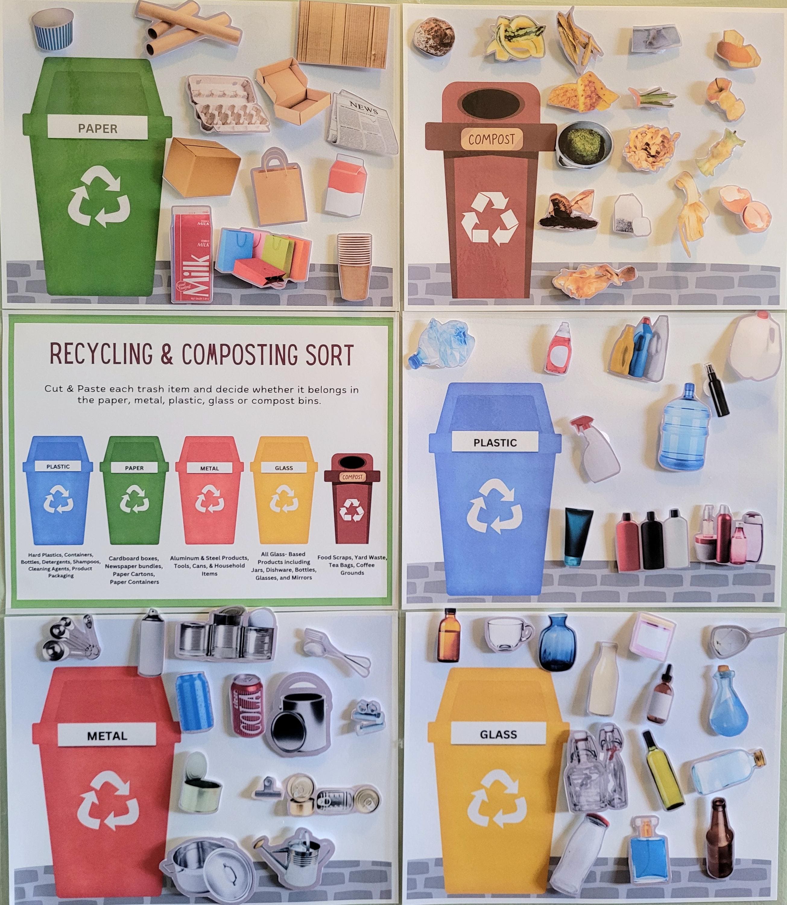 Recycling Trash Activity, Compost Trash Garbage Sort, Earth Day ...