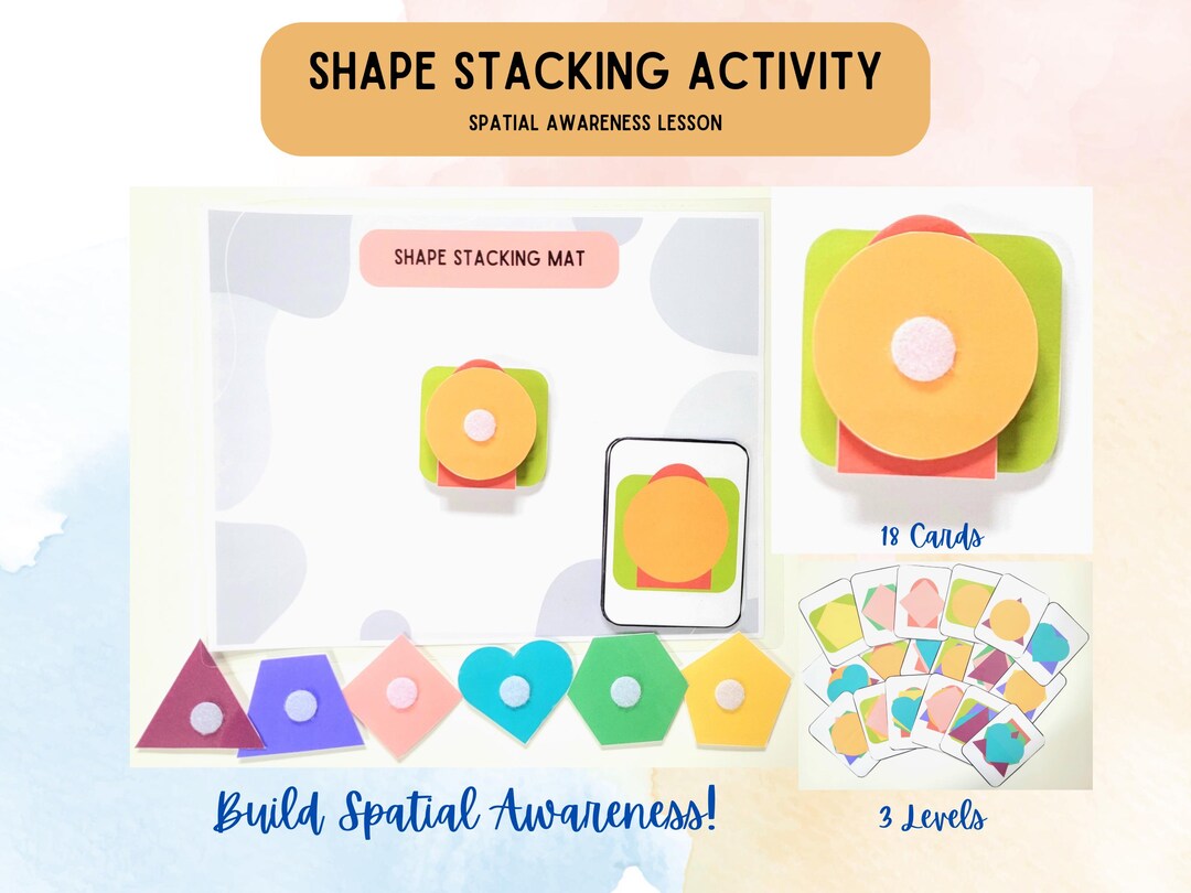 Preschool Shape Pattern Activity, Shape Stacking Spatial Awareness ...