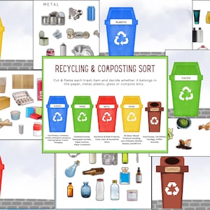 Recycling Trash Activity, Compost Trash Garbage Sort, Earth Day ...