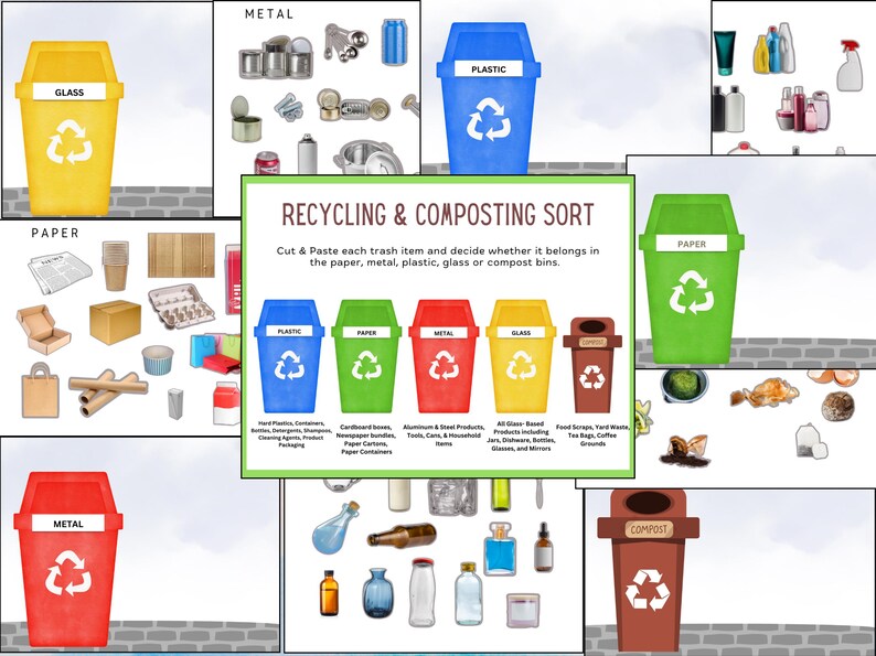 Recycling Trash Activity, Compost Trash Garbage Sort, Earth Day ...
