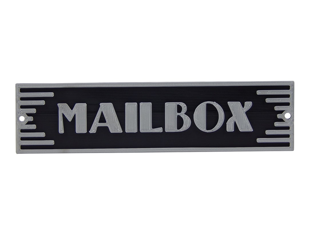 Plastic Art Deco Mailbox Sign Plaque for Home or Office - Wall or Door ...