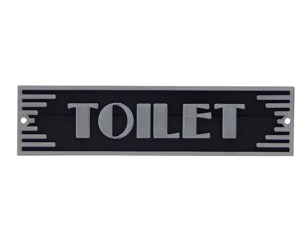 Plastic Art Deco Toilet Restroom Bathroom Water Closet Sign Plaque for ...