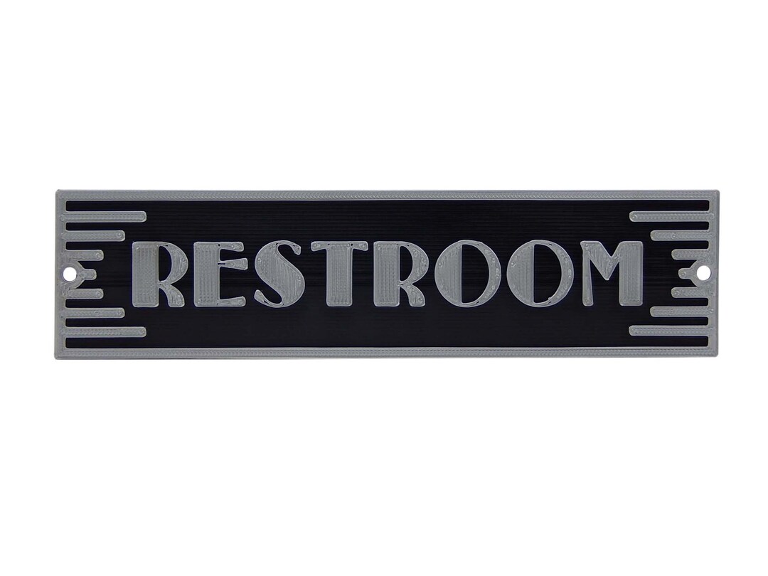 Plastic Art Deco Restroom Bathroom Toilet Water Closet Sign Plaque for ...