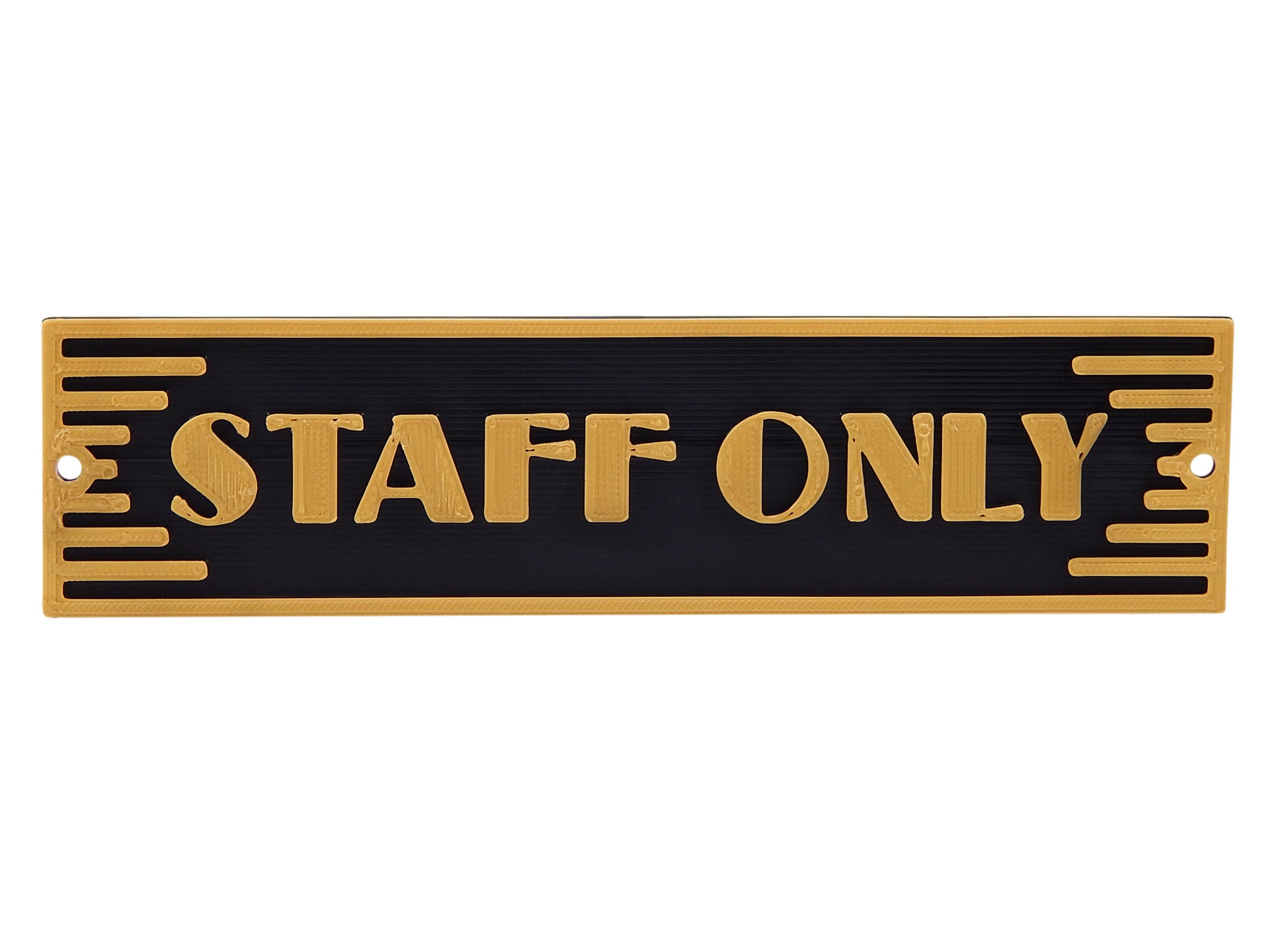 Plastic Art Deco Staff Only Sign Plaque for Home or Office Wall or Door ...