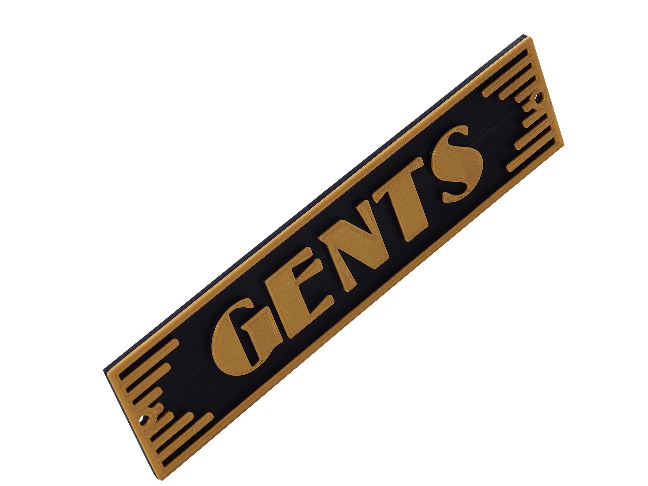 Plastic Art Deco Gents Toilet Bathroom Restroom Men's Room Sign Plaque ...