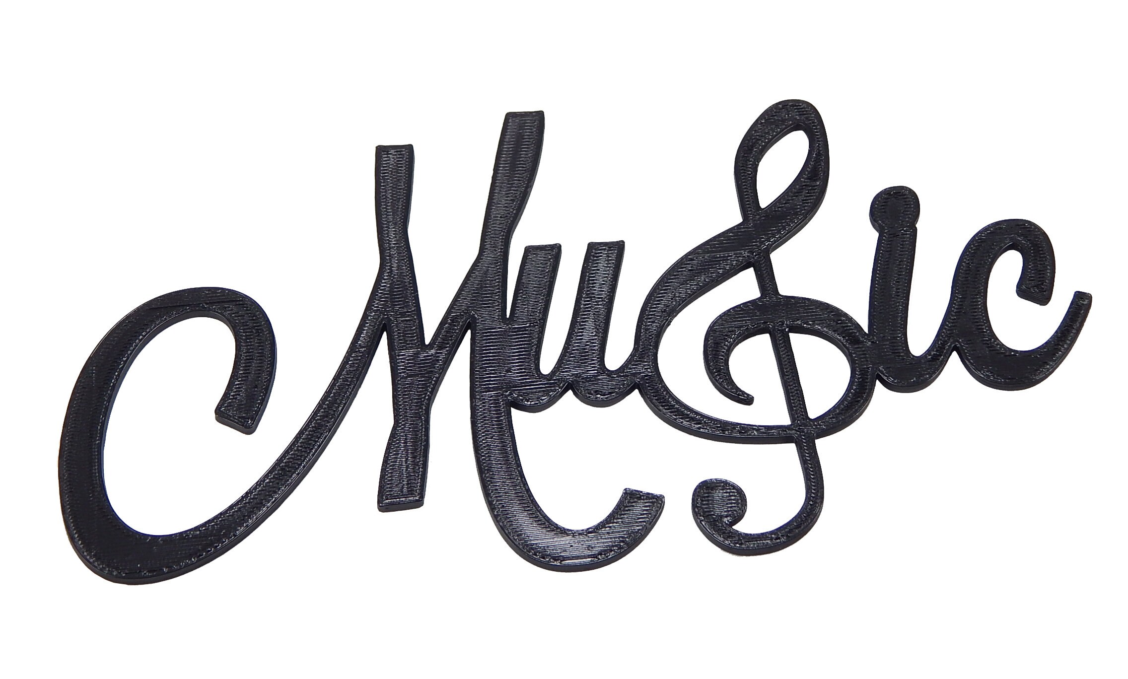 Black Plastic Music Note Wall Word Art Treble Clef - 8