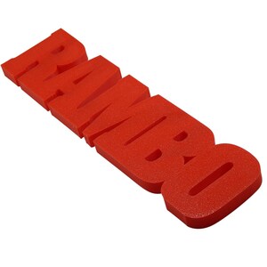 Rambo 3D Movie Logo Sign Display - Wall Desk Shelf Art 8" X 2" X 3/8 ...