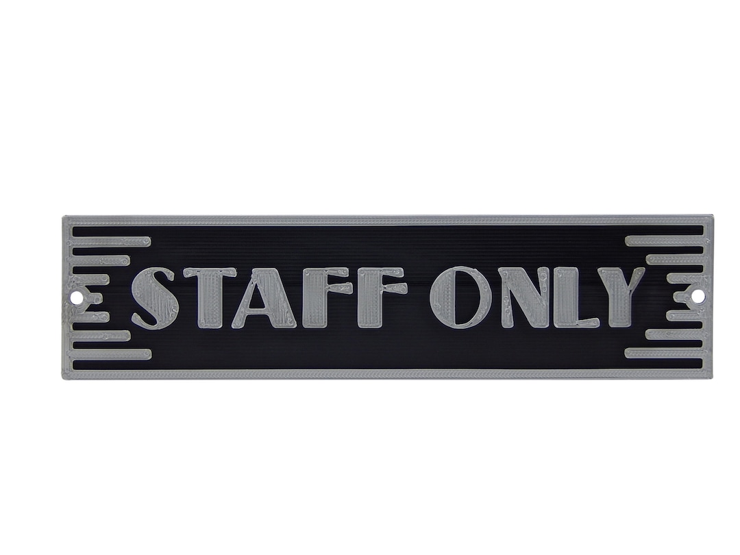 Plastic Art Deco Staff Only Sign Plaque for Home or Office - Wall or ...