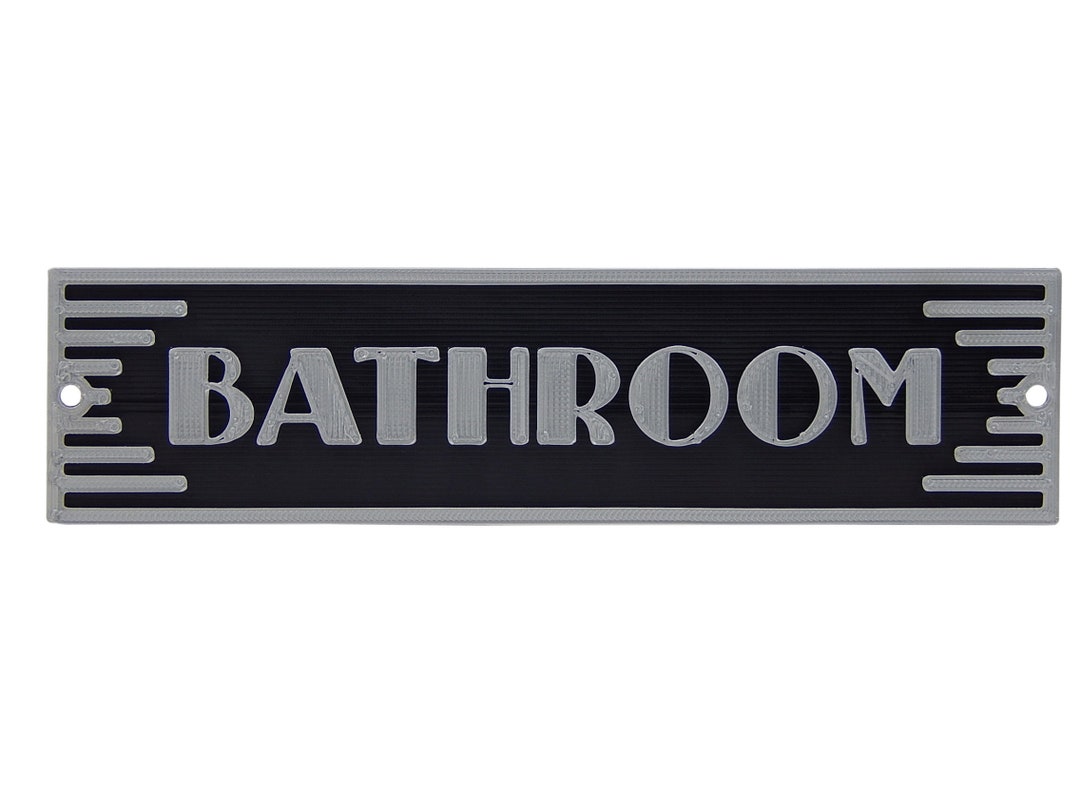 Plastic Art Deco Bathroom Toilet Restroom Sign Plaque for Home or ...