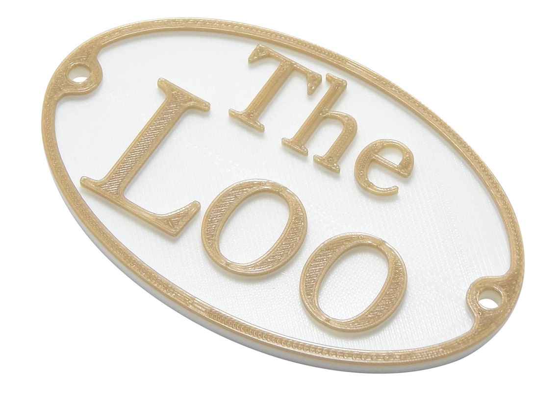 Plastic French the Loo Toilet Door Sign Plaque for Restroom Bathroom ...