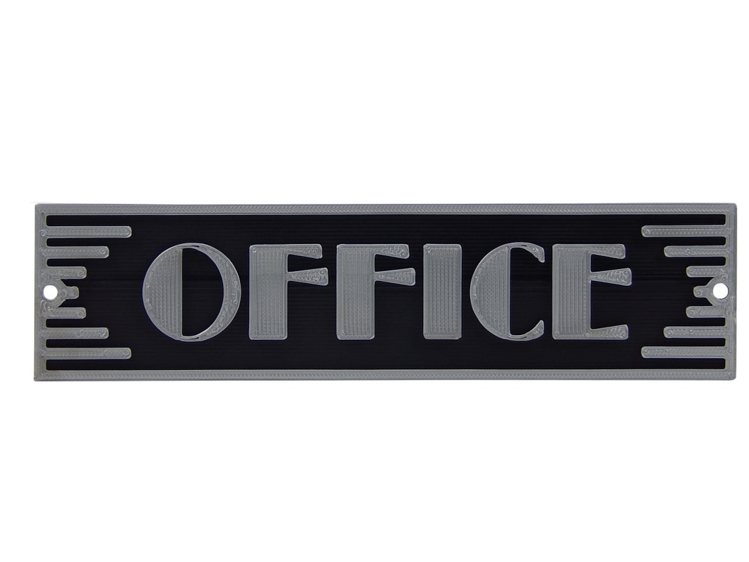 Plastic Art Deco Office Sign Plaque for Home or Office - Wall or Door ...