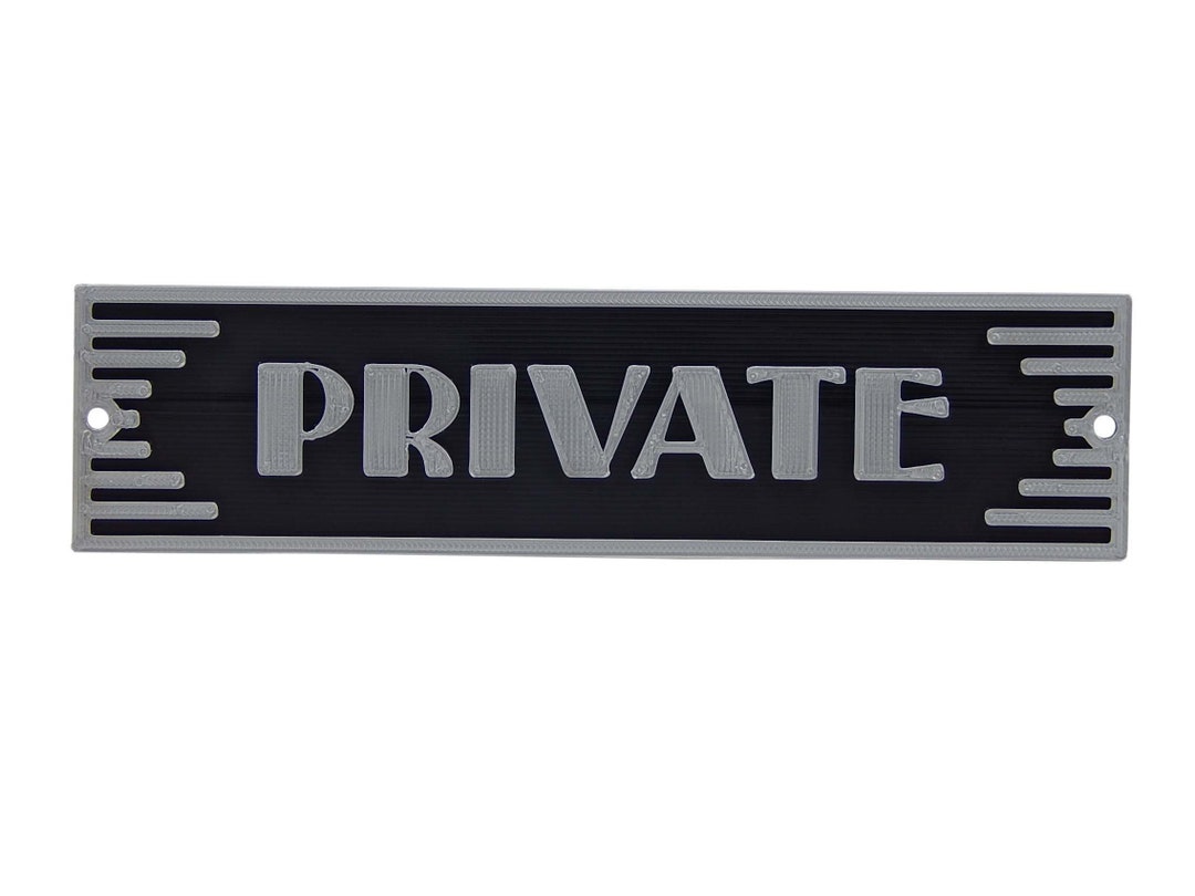 Plastic Art Deco Private Sign Plaque for Home or Office - Wall or Door ...