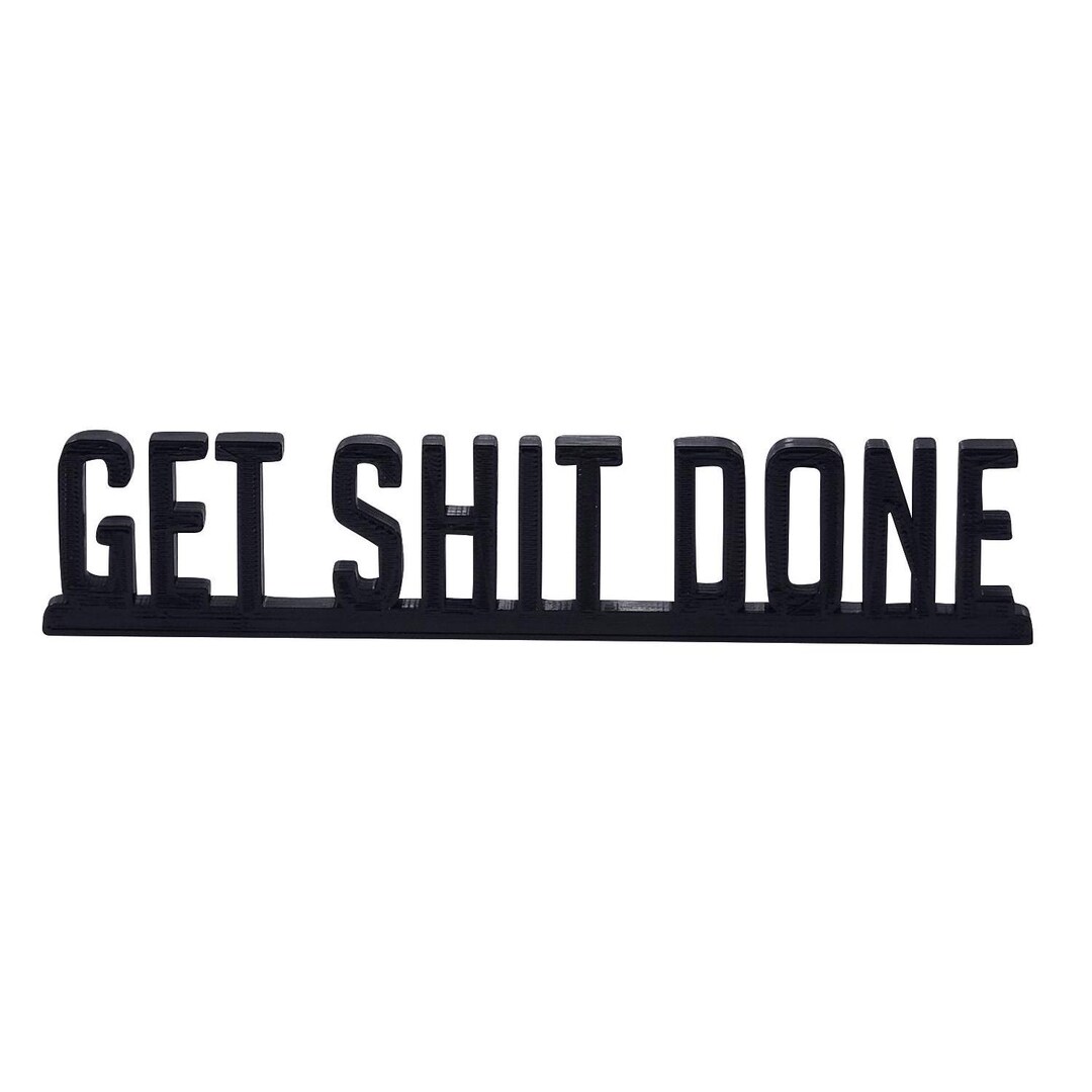 Get Shit Done Funny Bathroom Restroom Toilet Topper Sign Shelf Sitter 7 ...