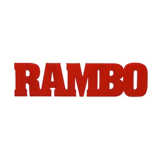 Rambo 3D Movie Logo Sign Display - Wall Desk Shelf Art 8" X 2" X 3/8 ...