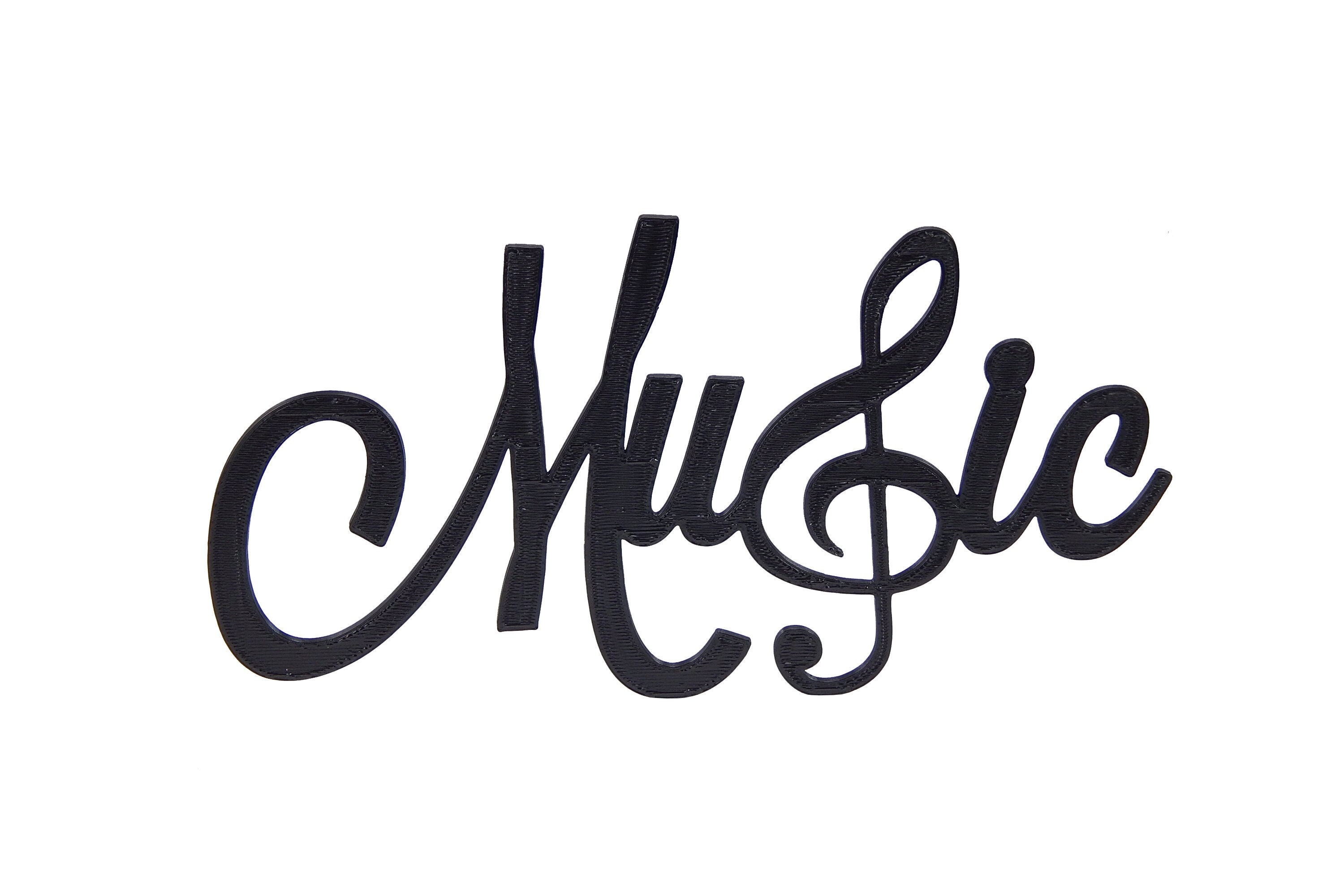The Word Music In Cursive