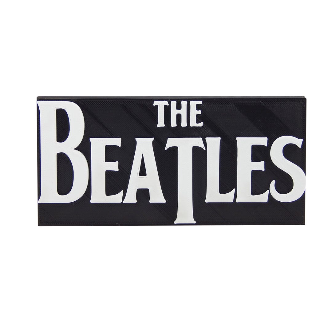 The Beatles Band Logo Sign Rock and Roll Bookcase Display 3D Wall Desk ...