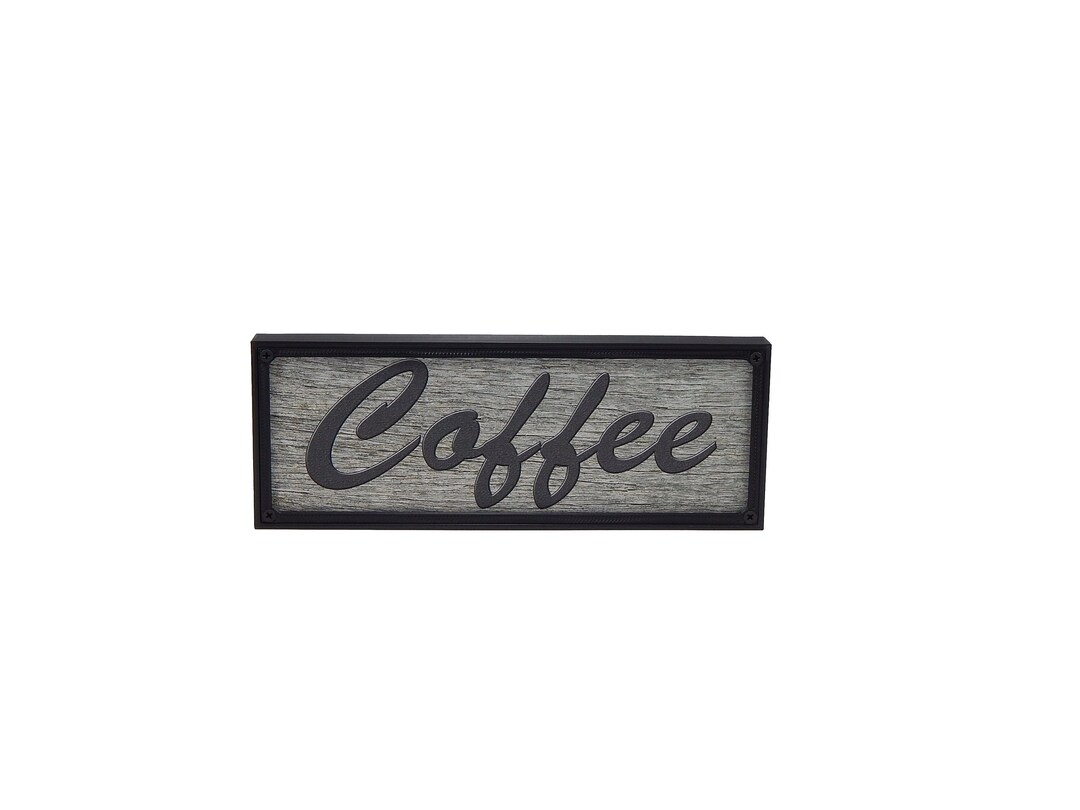 Coffee Java Rustic Farmhouse Sign Shelf Sitter With Distressed Wood ...
