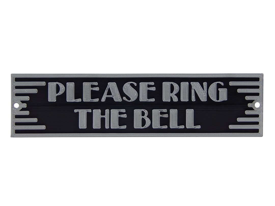 Plastic Art Deco Please Ring the Bell Sign Plaque for Home or Office ...