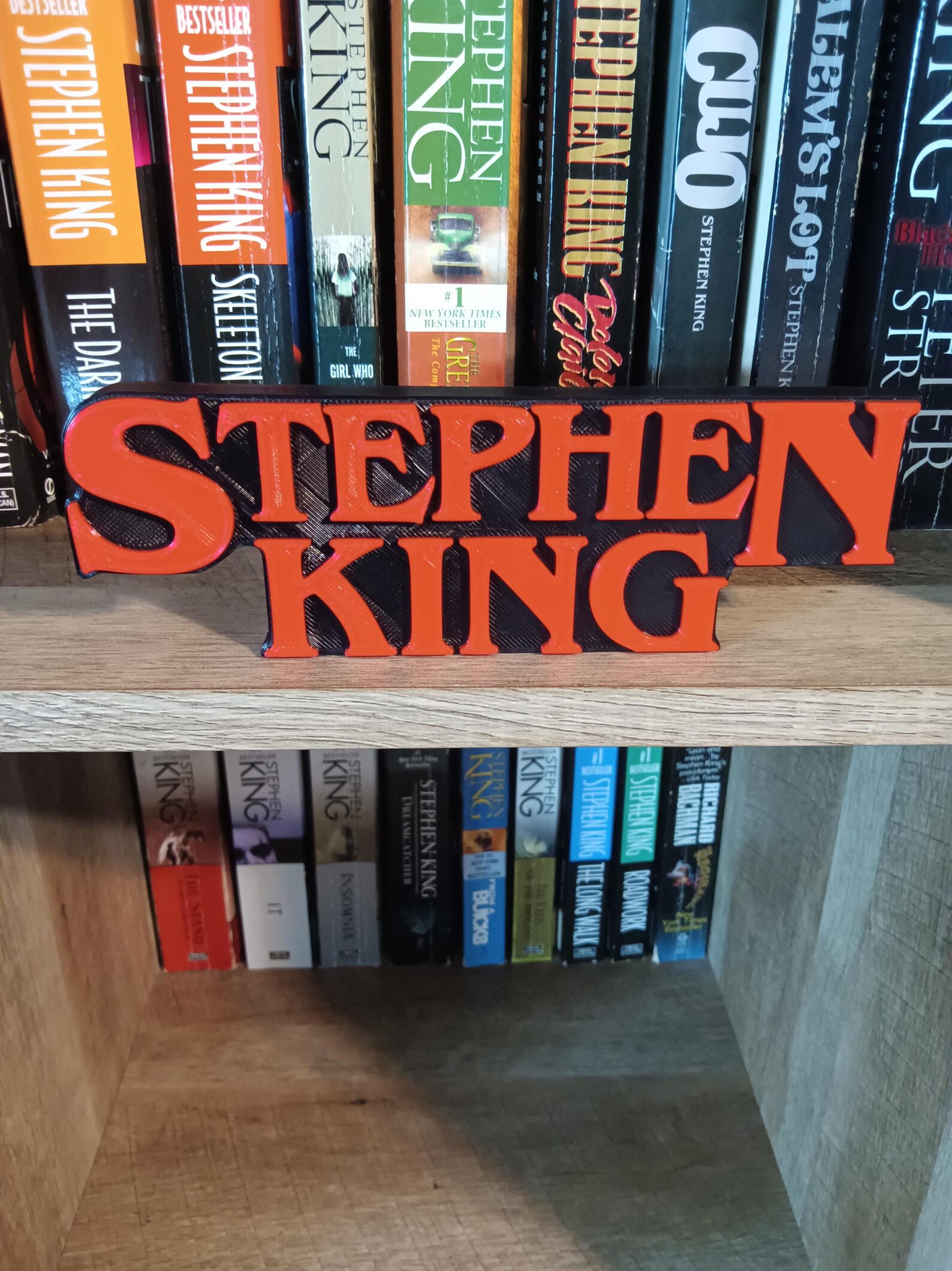 Stephen King Book Shelf Sitter Art Display Movie Room Sign - Author ...
