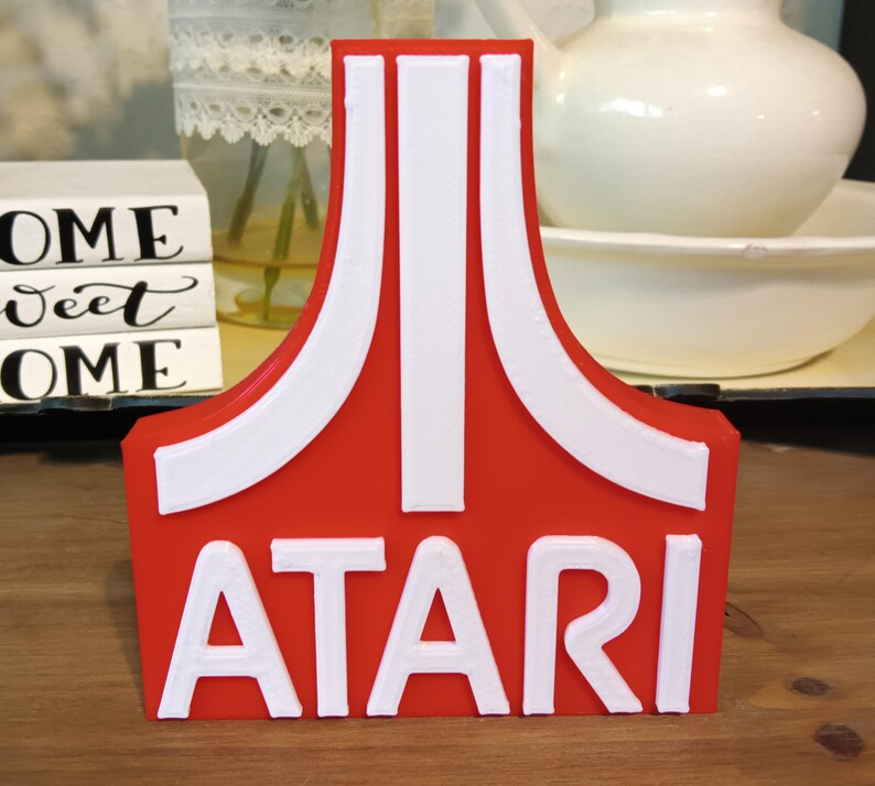 Atari 3D Video Game System Logo Sign Display - Wall Desk Shelf Art 3 1/ ...