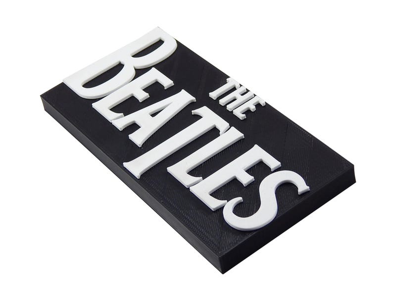 The Beatles Band Logo Sign Rock and Roll Bookcase Display 3D Wall Desk ...