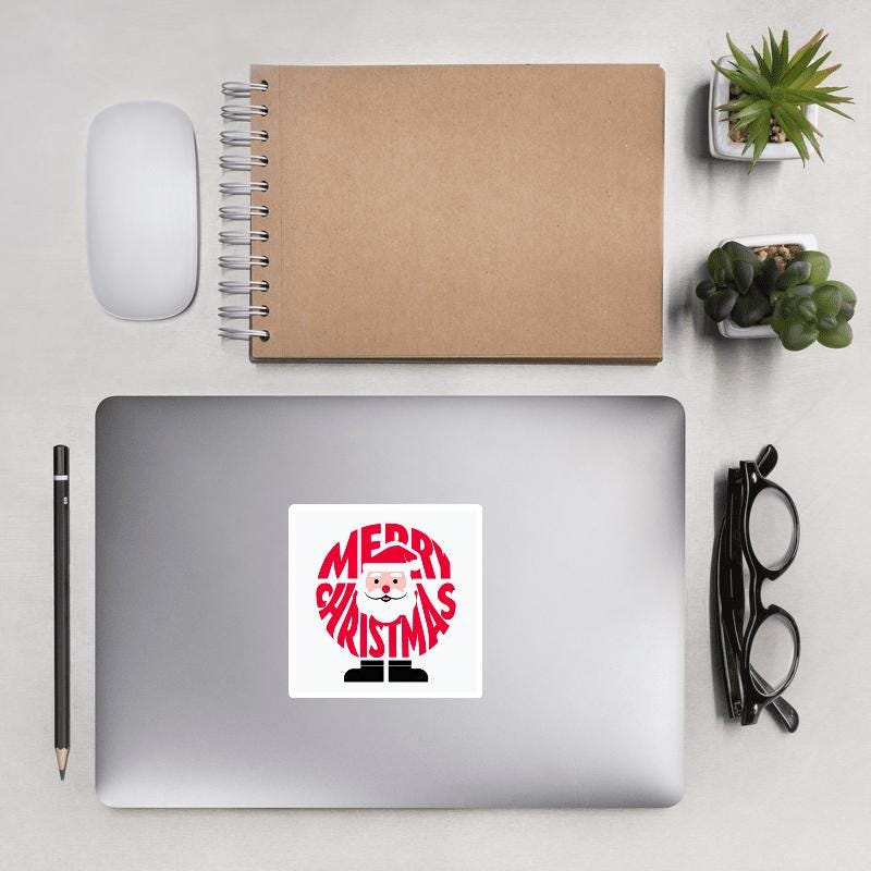Santa Claus Merry Christmas Sticker - Etsy