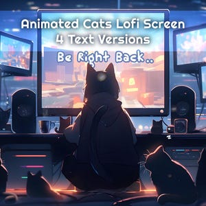 Furry With Cats Animated Lofi Gaming Desk Twitch Scene, Stream Starting ...