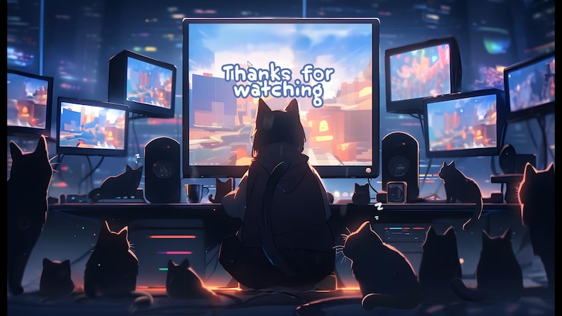 Furry With Cats Animated Lofi Gaming Desk Twitch Scene, Stream Starting ...