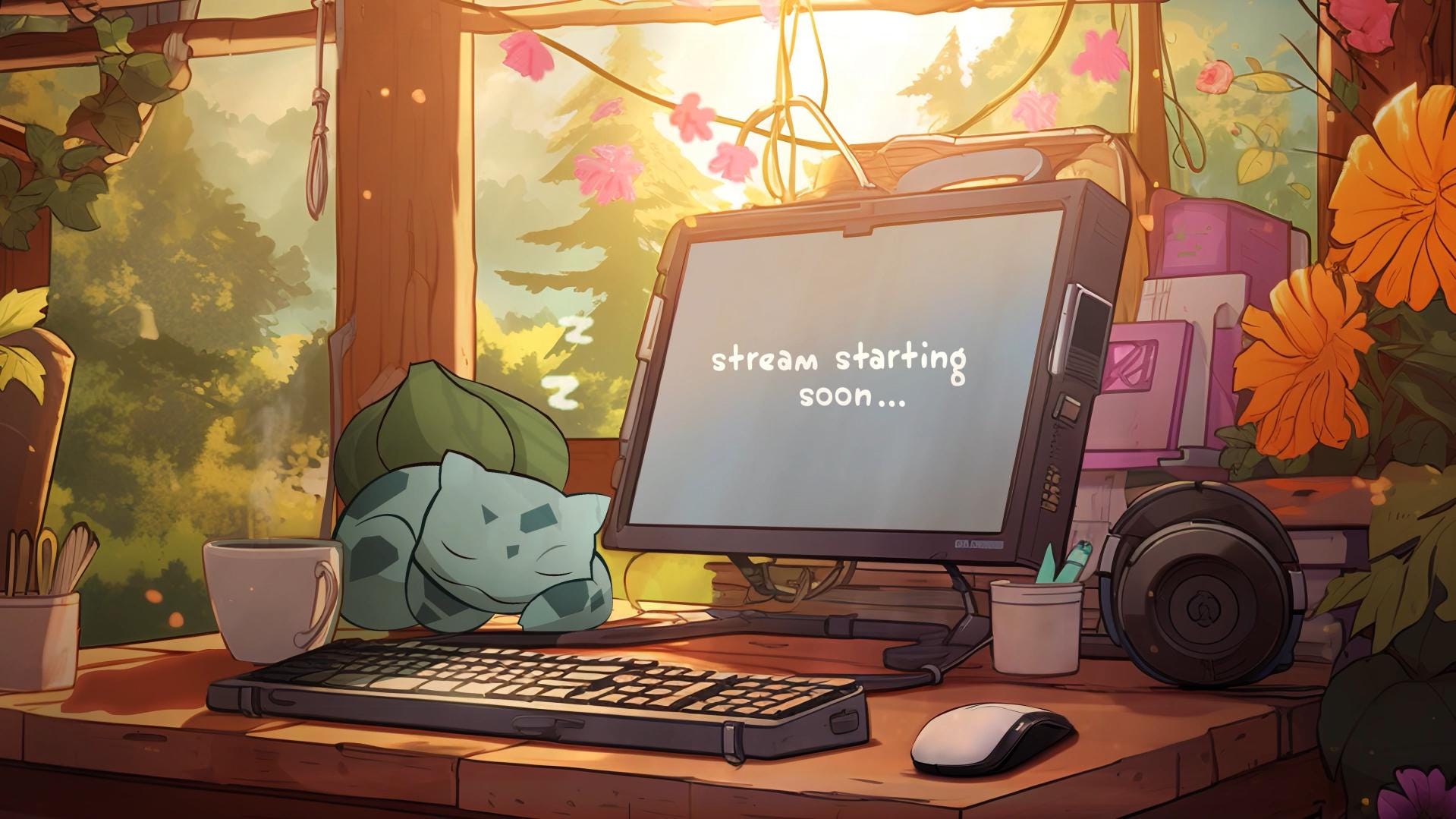 Animated Bulbasaur Lofi Stream Screen, Pokemon Desk Scene (MP4) - Etsy