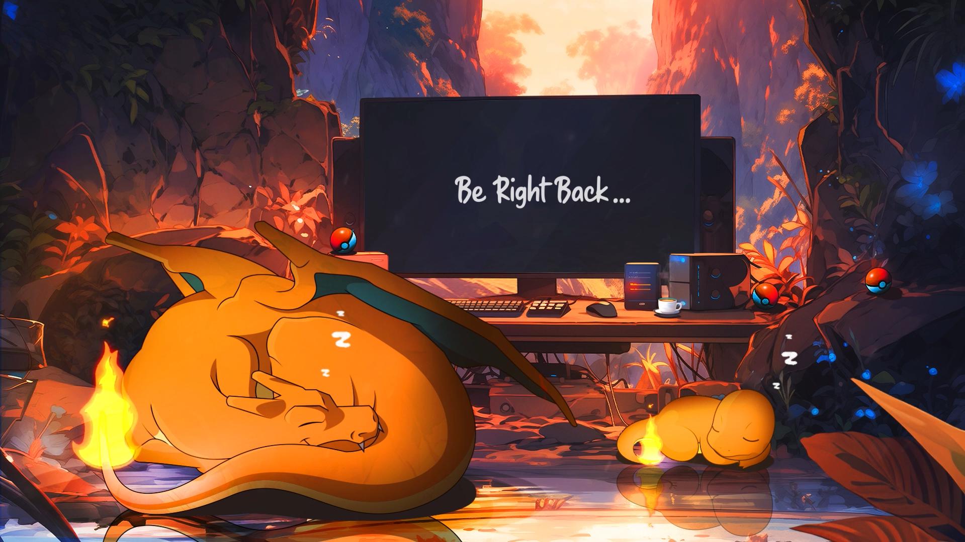 Charizard Animated Lofi Gaming Desk Twitch Scene, Stream Starting Soon ...
