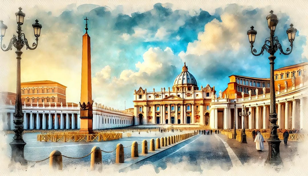 Vatican City Digital Art Print, Stunning Vatican Wall Decor, Unique ...