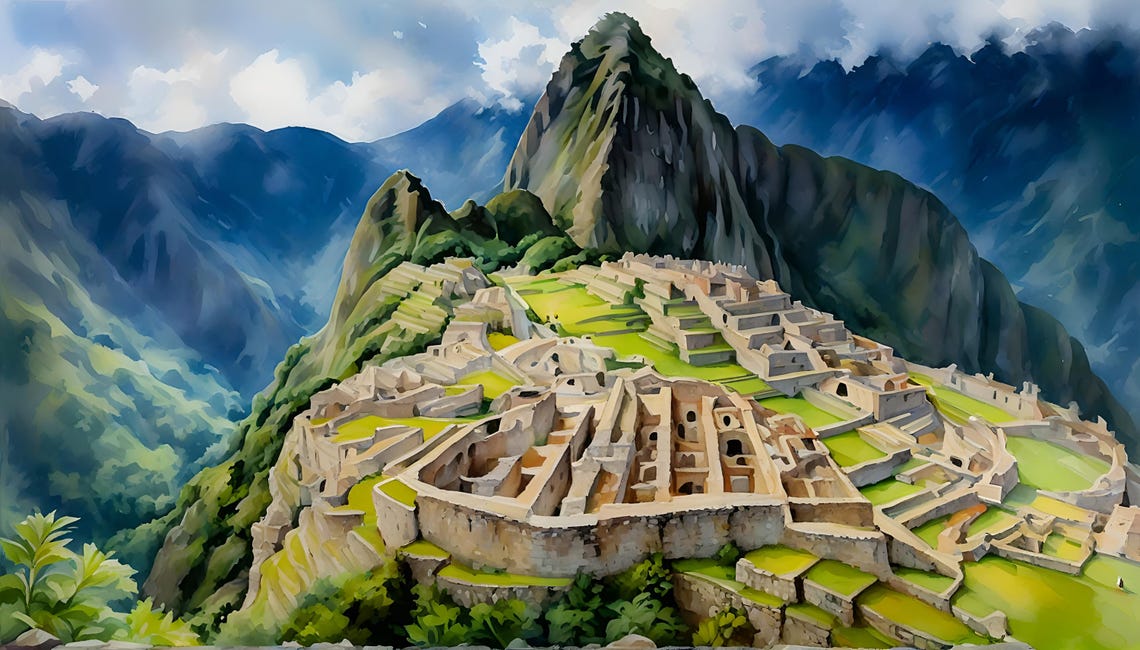 Machu Pichu Digital Art | Stunning Wall Decor, Printable Artwork ...
