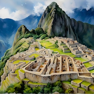Machu Pichu Digital Art | Stunning Wall Decor, Printable Artwork ...