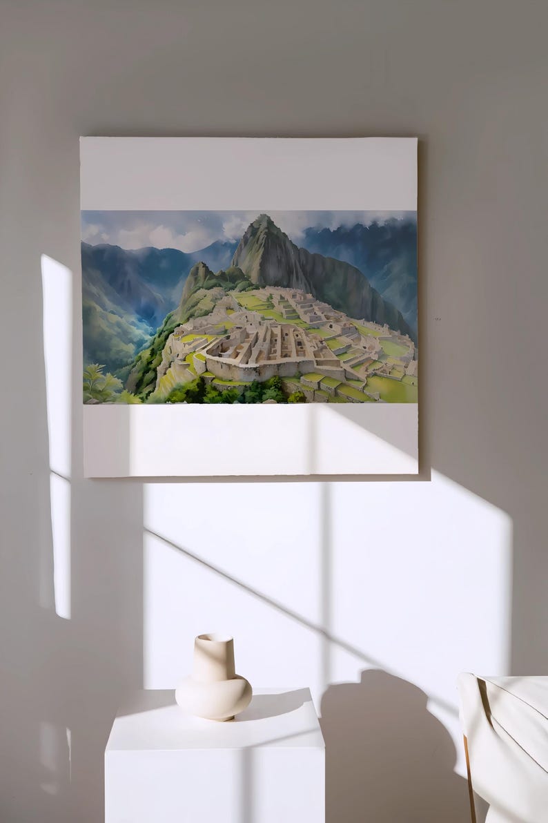 Machu Pichu Digital Art | Stunning Wall Decor, Printable Artwork ...