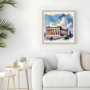 Parthenon Water Color Digital Painting | Beautiful Ancient Greece Art ...