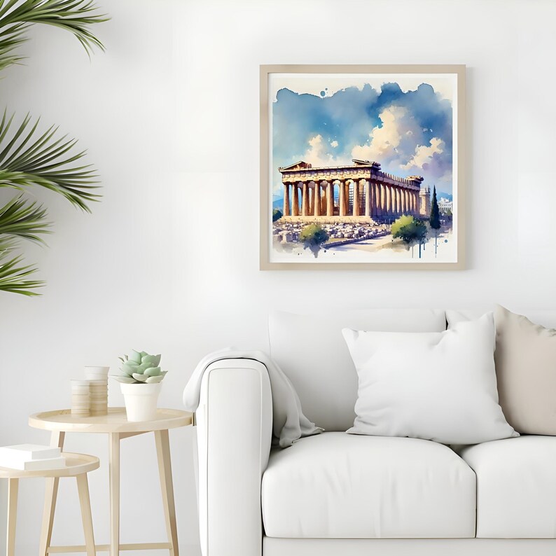 Parthenon Water Color Digital Painting | Beautiful Ancient Greece Art ...