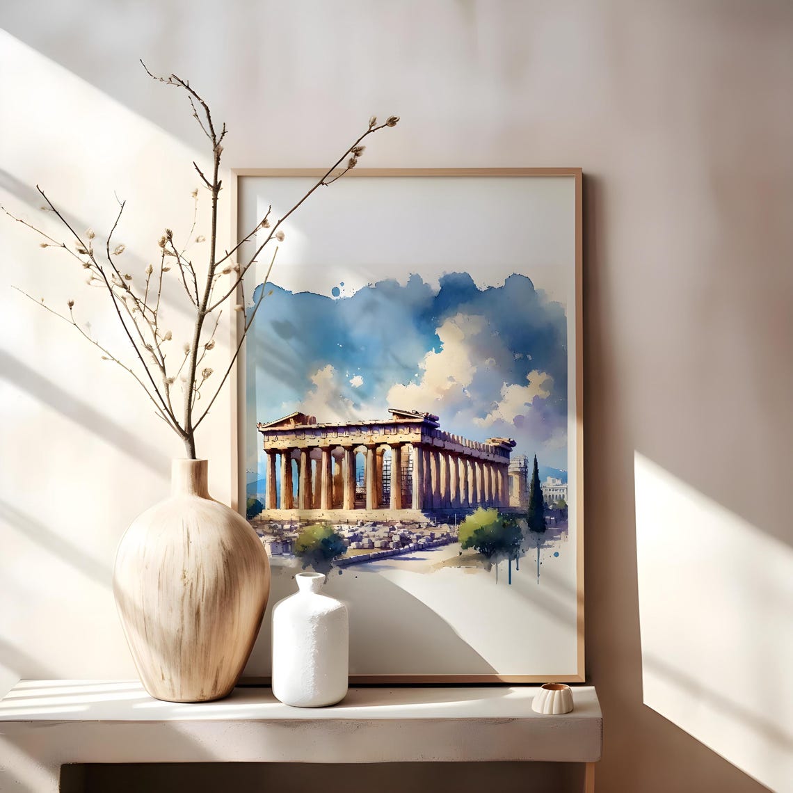 Parthenon Water Color Digital Painting | Beautiful Ancient Greece Art ...