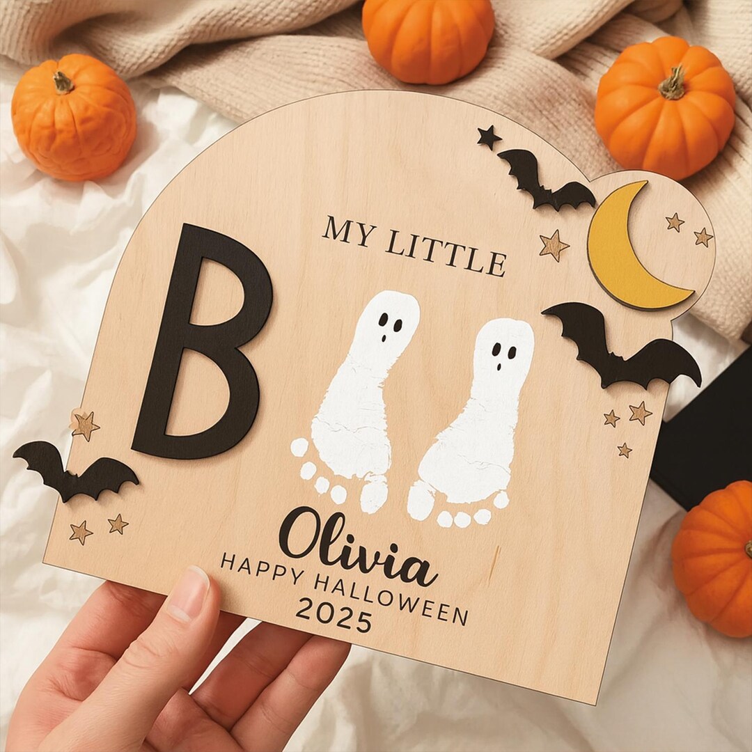 Custom Halloween Decor, Baby's 1st Halloween Craft, My Little Boo ...