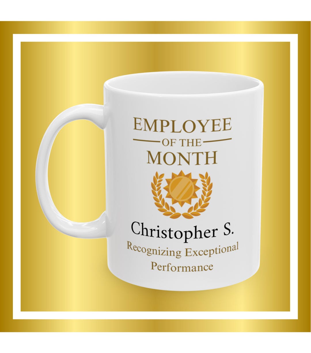Employee of the Month Personalized Ceramic Mug, Personalized Coffee Cup ...