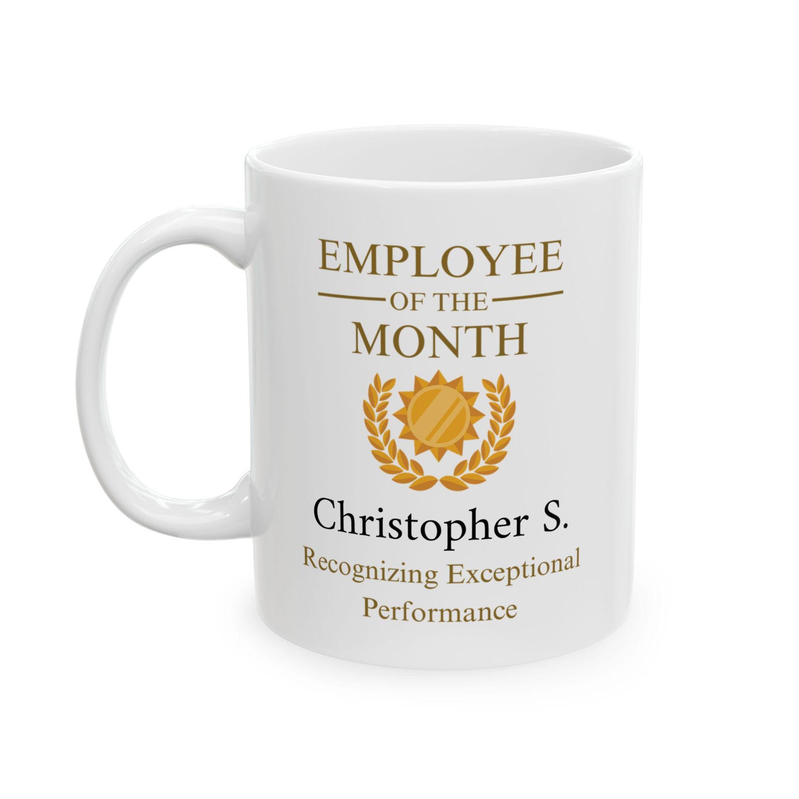 Employee of the Month Personalized Ceramic Mug, Personalized Coffee Cup ...
