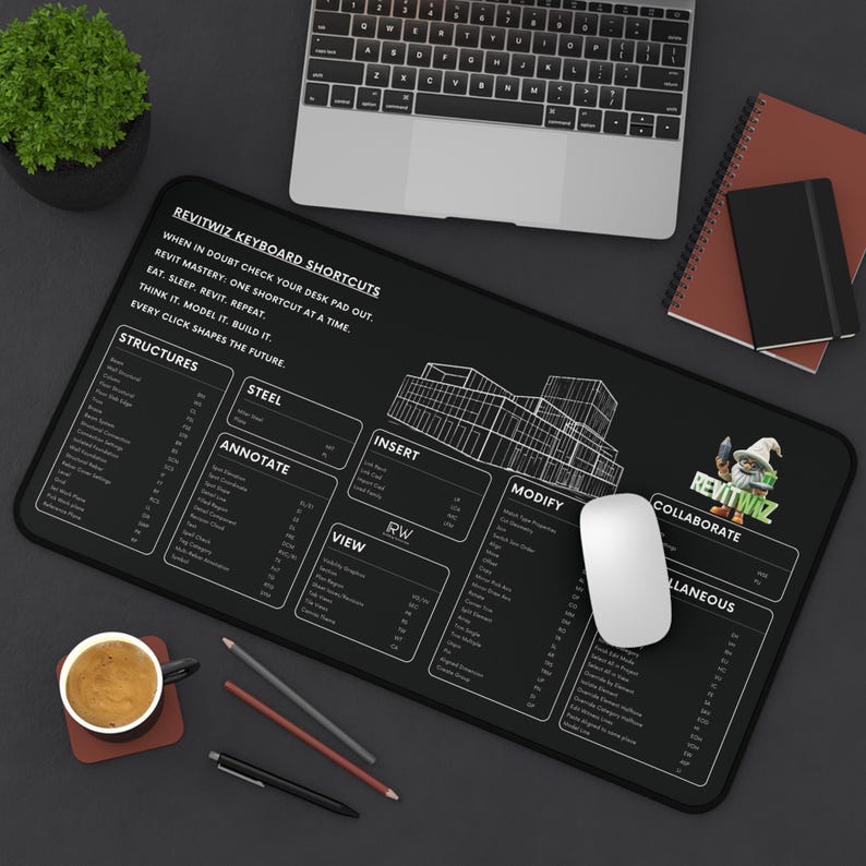 Desk Mat Revitwiz Keyboard Shortcuts - Perfect for Architects ...