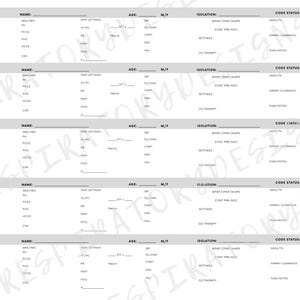 Respiratory Therapy Report Sheet - Etsy