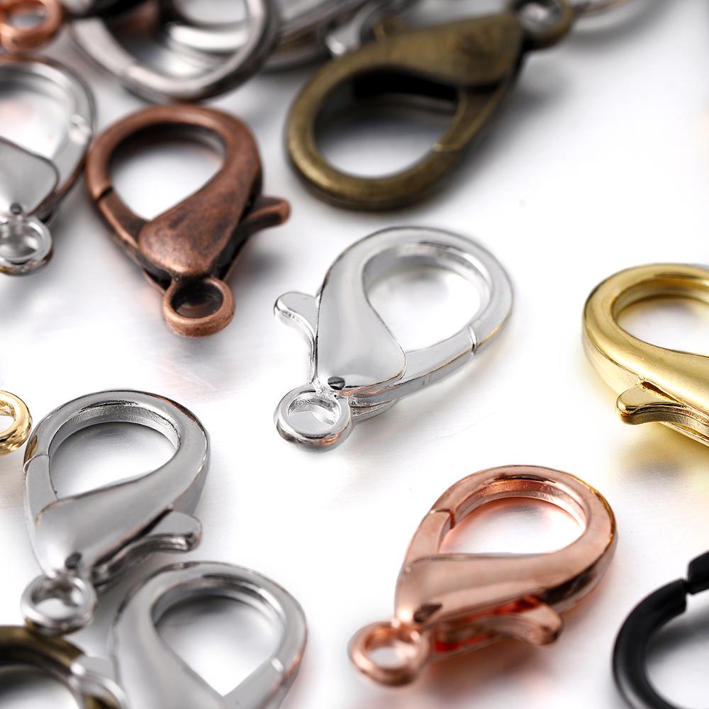 100pcs/lot Lobster Clasps for Bracelets Necklaces DIY Hooks Chain ...
