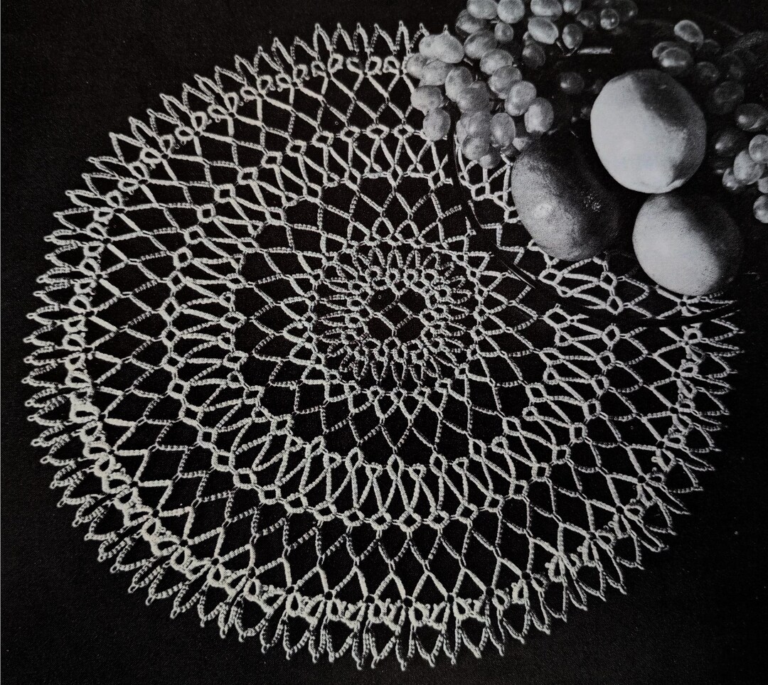 1960s Tatted Peppermint Doily|vintage Doily|antique Doily|1960s Pattern ...