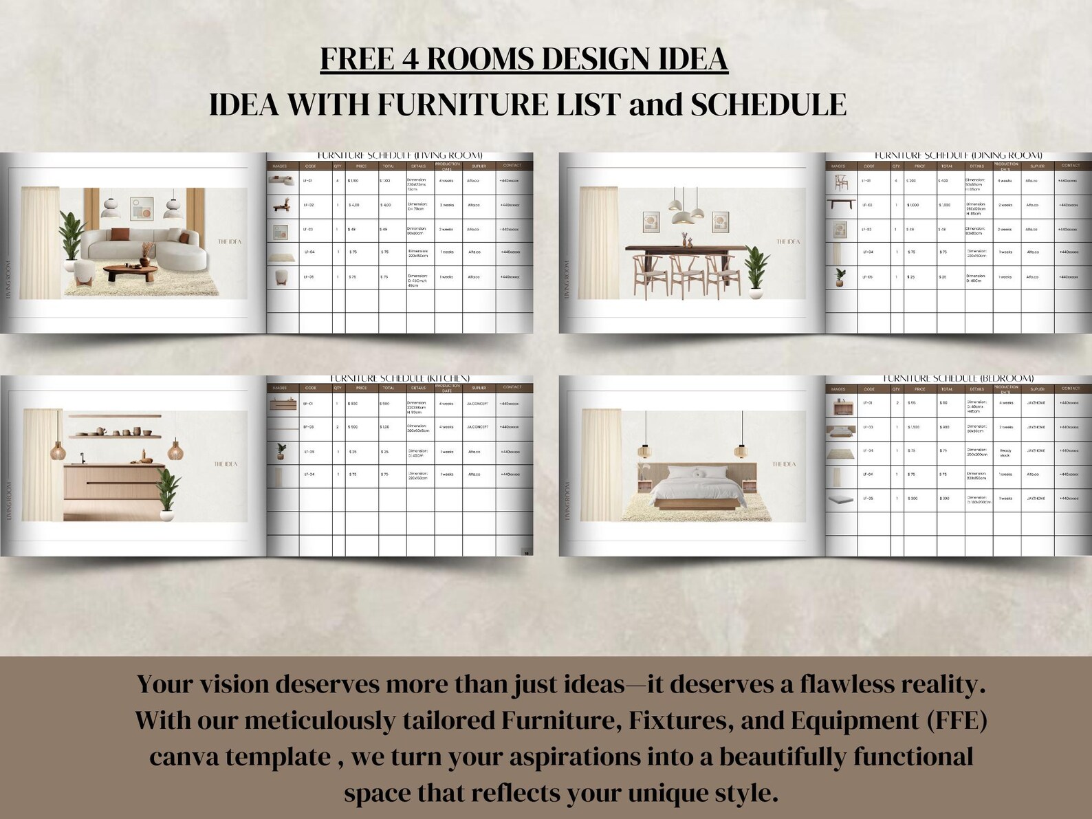 Interior Bundel | FF&E Schedule | Furniture, Fixtures Schedule ...