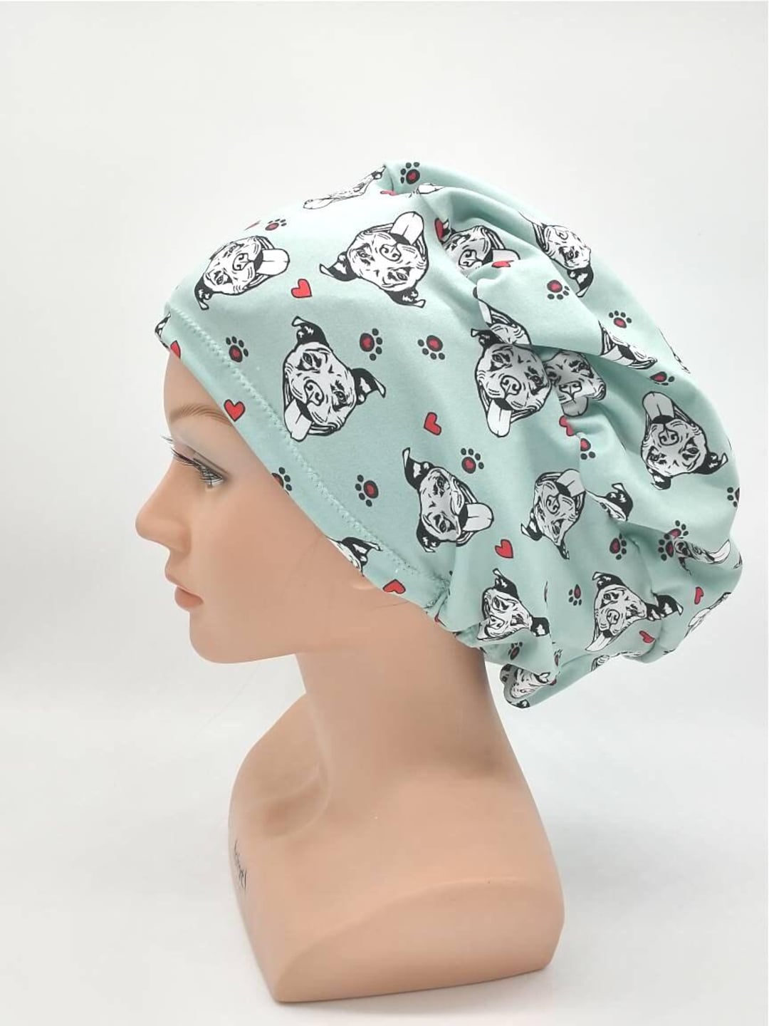 Pitbull Scrub Hat for Dog Lover Nurse Euro Scrub Hat Pittie Love Scrub ...